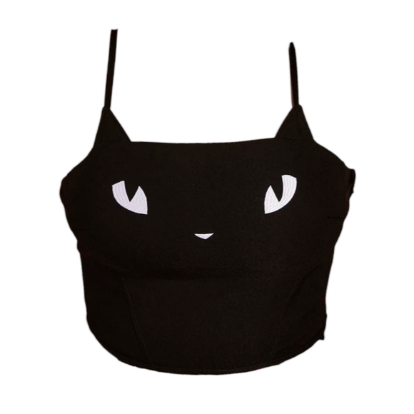 Dolls Kill | Tops | Dolls Kill X Emily The Strange Cat Corset Tank | Poshmark